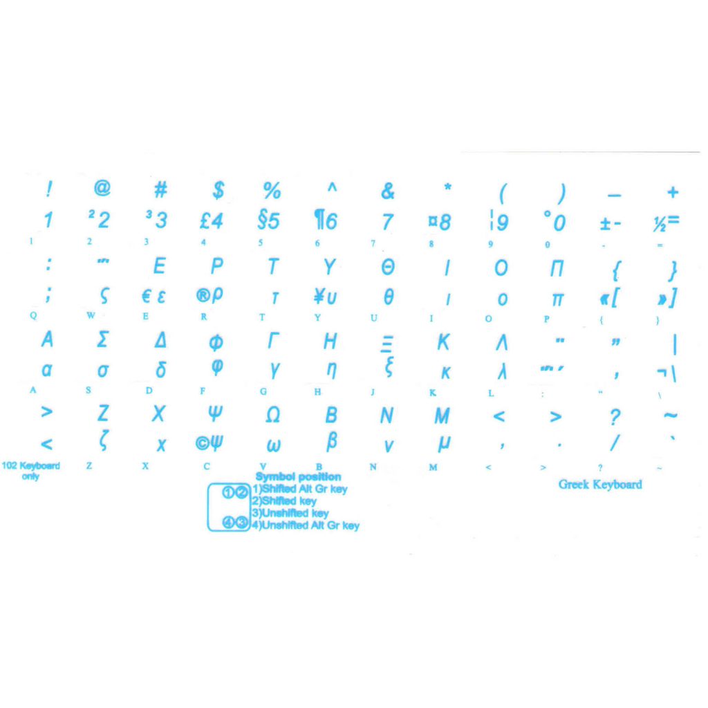 GREEK STICKERS KEYBOARD BLUE LETTERS TRANSPARENT BACKGROUND | Online ...