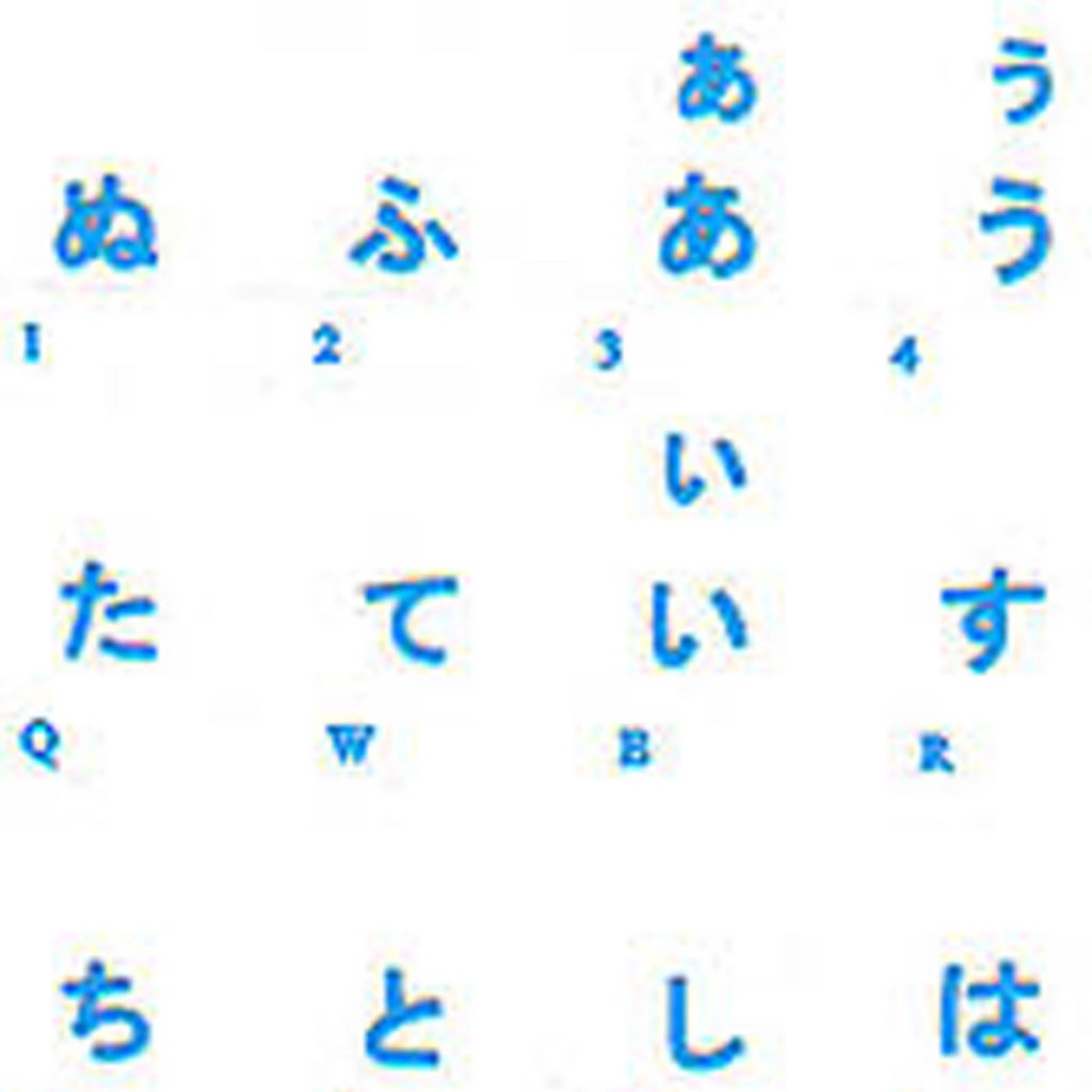 JAPANESE KATAKANA KEYBOARD STICKER TRANSPARENT BLUE LETTERS | Online ...